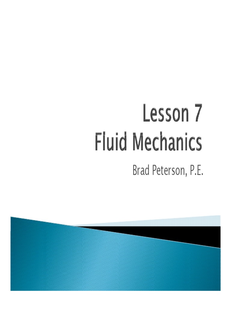 Lesson 07 Fluid Mechanics | PDF | Kinetic Energy | Fluid Dynamics
