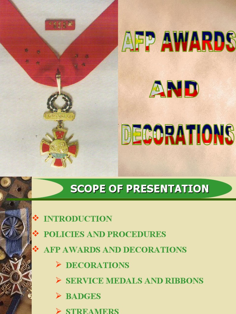 AFP Awards and Decorations | PDF | Orders, Decorations, And Medals ...