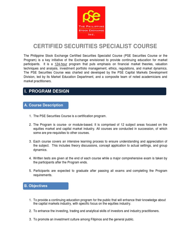 Course Primer - PSE CSSC | PDF | Stocks | Valuation (Finance)