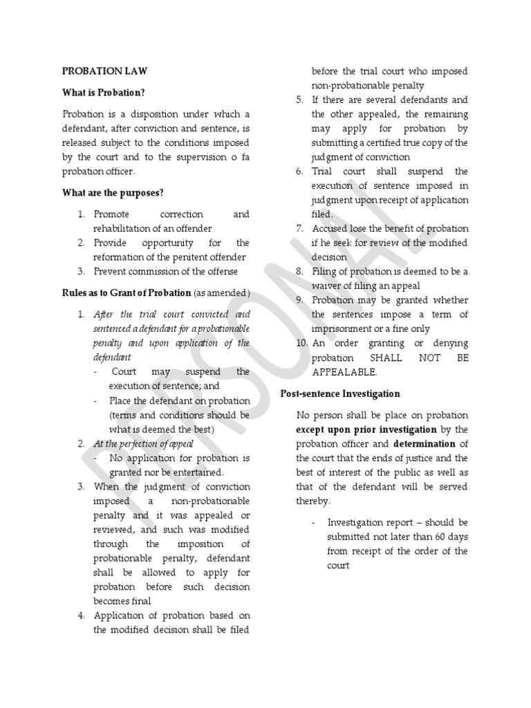 Probation Law What Is Probation? | Download Free PDF | Probation ...