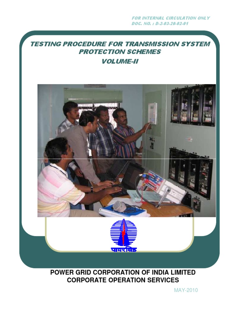 Testing Procedure For Transmission System Protection Schemes For Vol II ...
