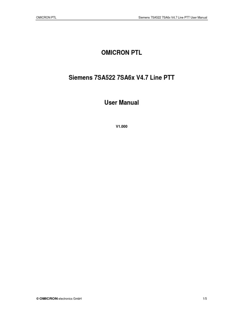 Siemens 7SA522 7SA6x V4.7 Line PTT User Manual ENU | PDF | Computer ...