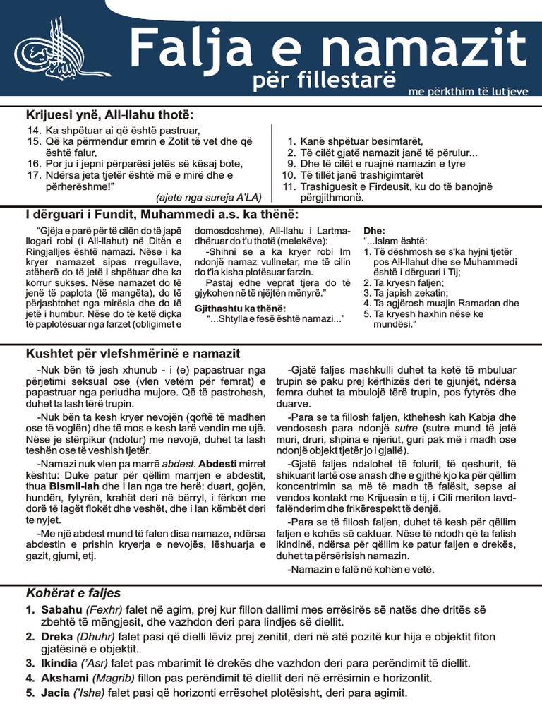 Falja e Namazit | PDF