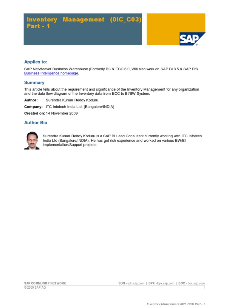 Inventory Management - OIC - C03 - Part 1 | PDF | Inventory | Business ...