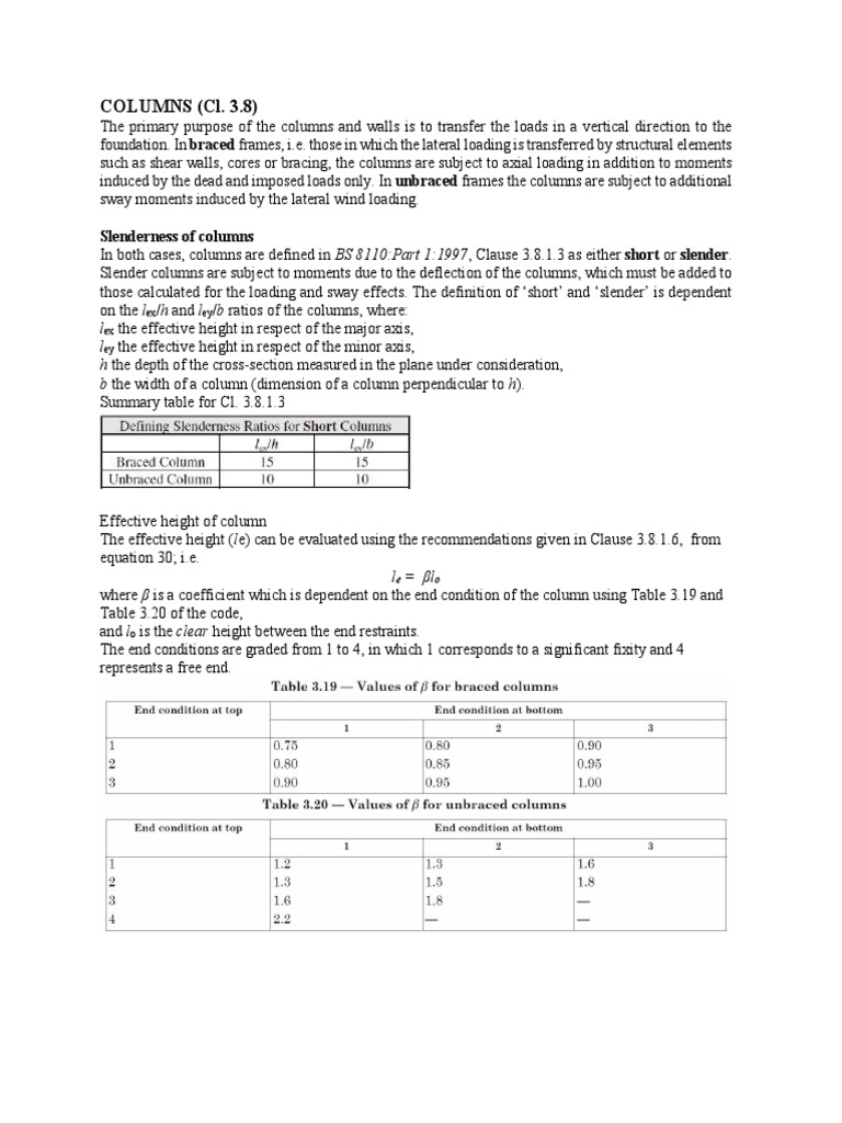 Design of RC Columns | Download Free PDF | Column | Bending