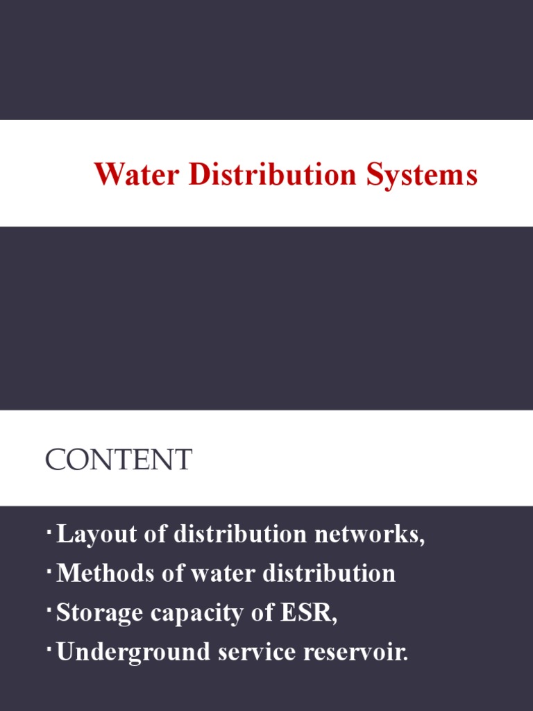 Water Distribution System EM | PDF | Reservoir | Pump