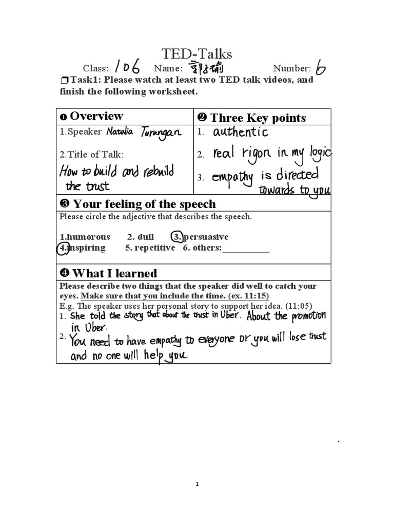 TED-Talks: Three Key Points | PDF | Career & Growth | Language Arts ...