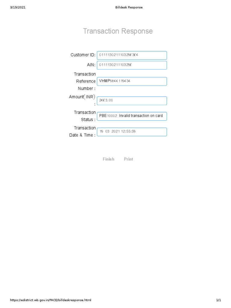Billdesk Response | PDF