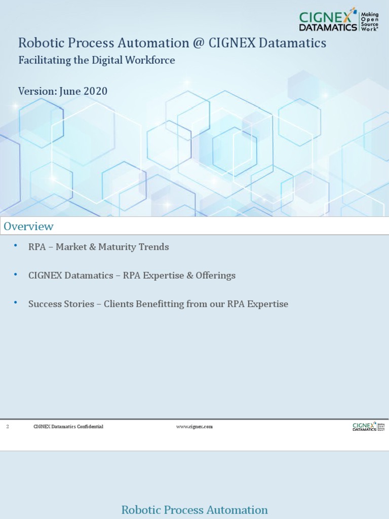 Robotic Process Automation at CIGNEX Datamatics: Facilitating The ...