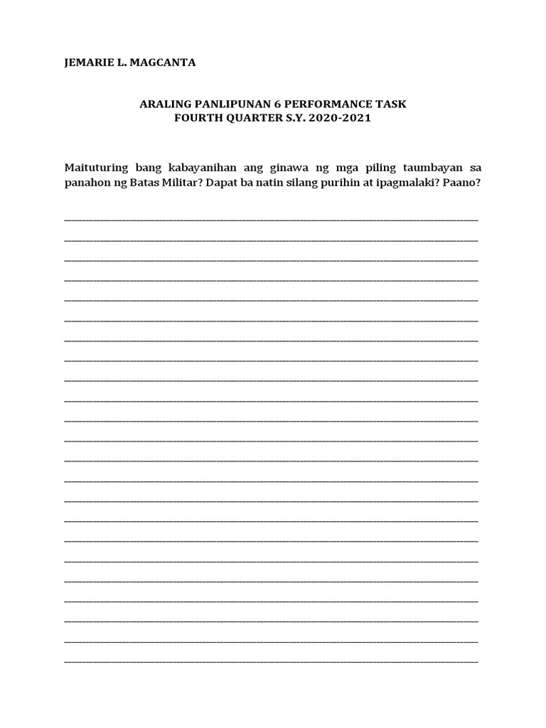 John Carl Perf Task | PDF