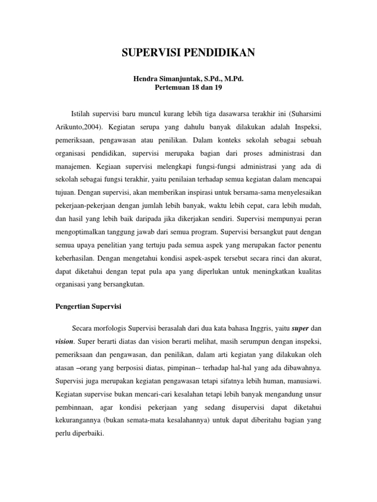 Supervisi Pendidikan | PDF