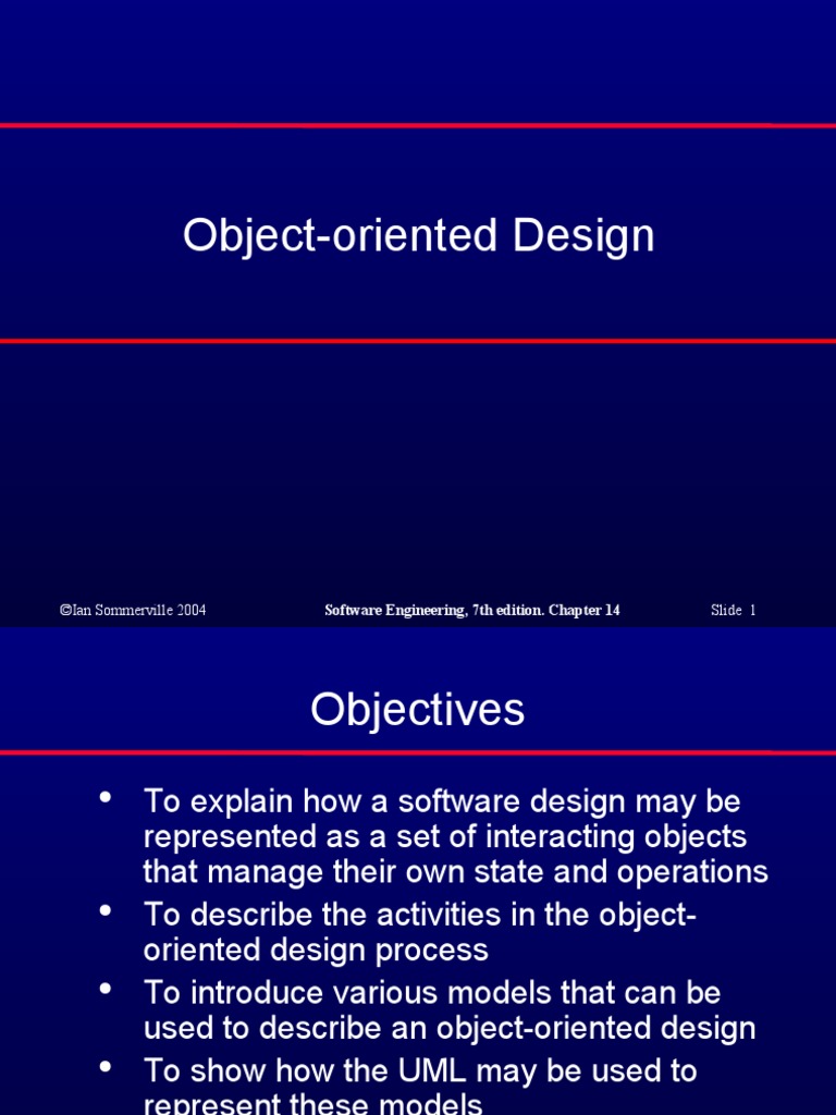 Object-Oriented Design: ©ian Sommerville 2004 | PDF | Object (Computer ...