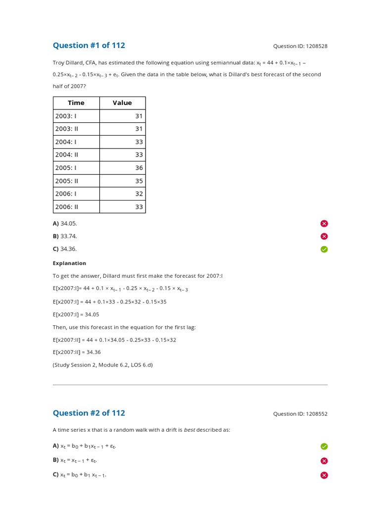 R06 Time-Series Analysis - Answers | PDF | Autocorrelation ...