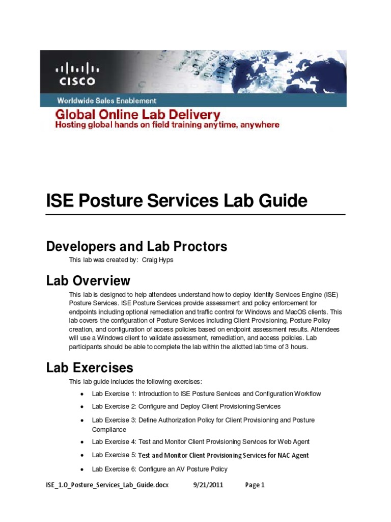 81819-ISE Posture Configuration Exercise | Download Free PDF | World ...