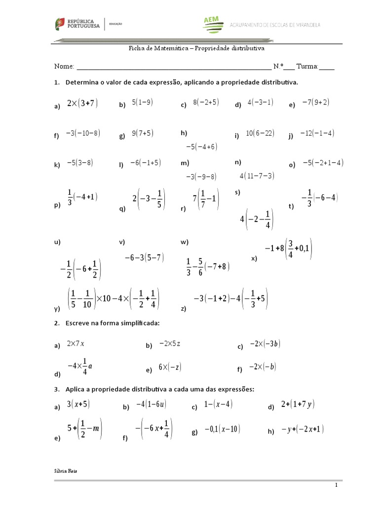 3 - Propriedade Distributiva | PDF | Ensino de Matemática
