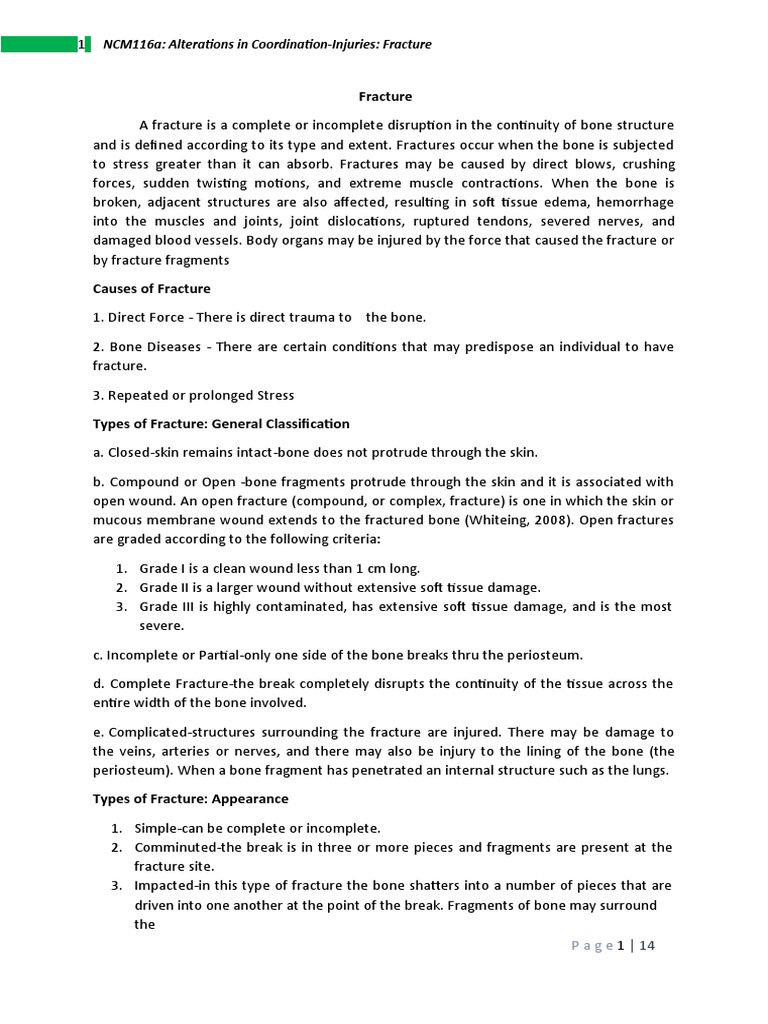 Learning Material On Fracture | PDF | Bone | Opioid
