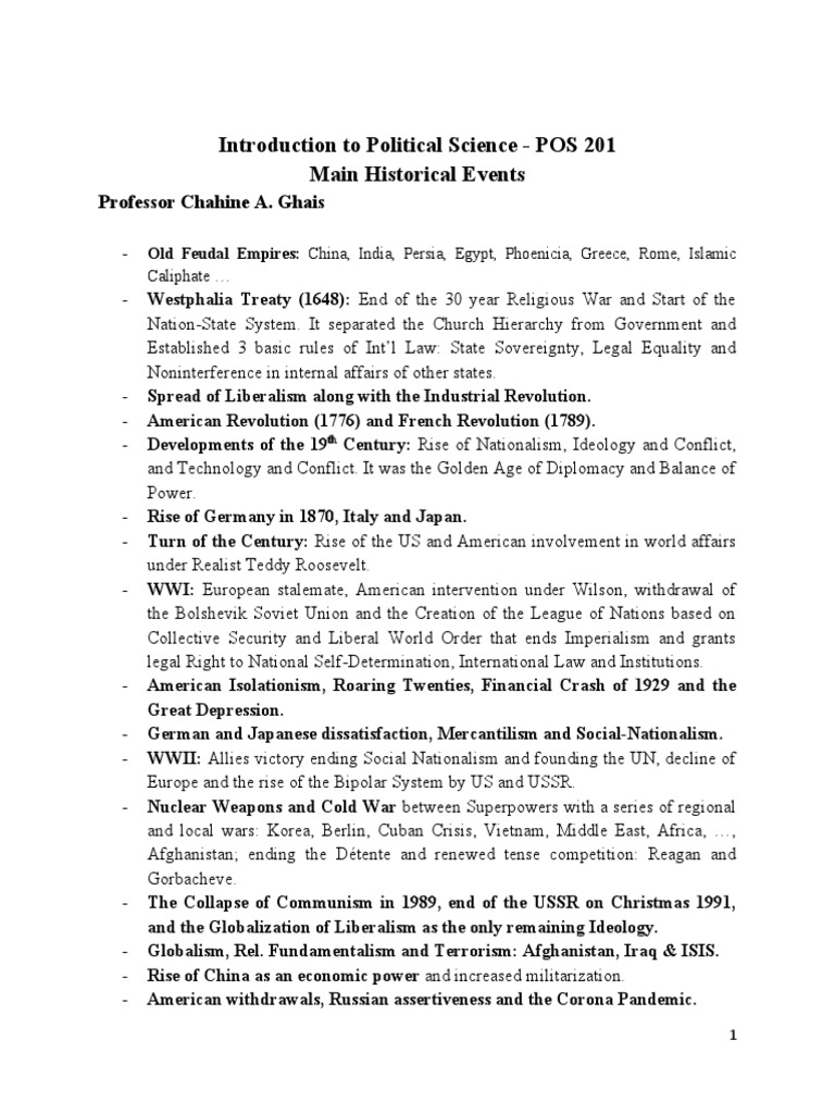 POS 201 History | PDF | Politics