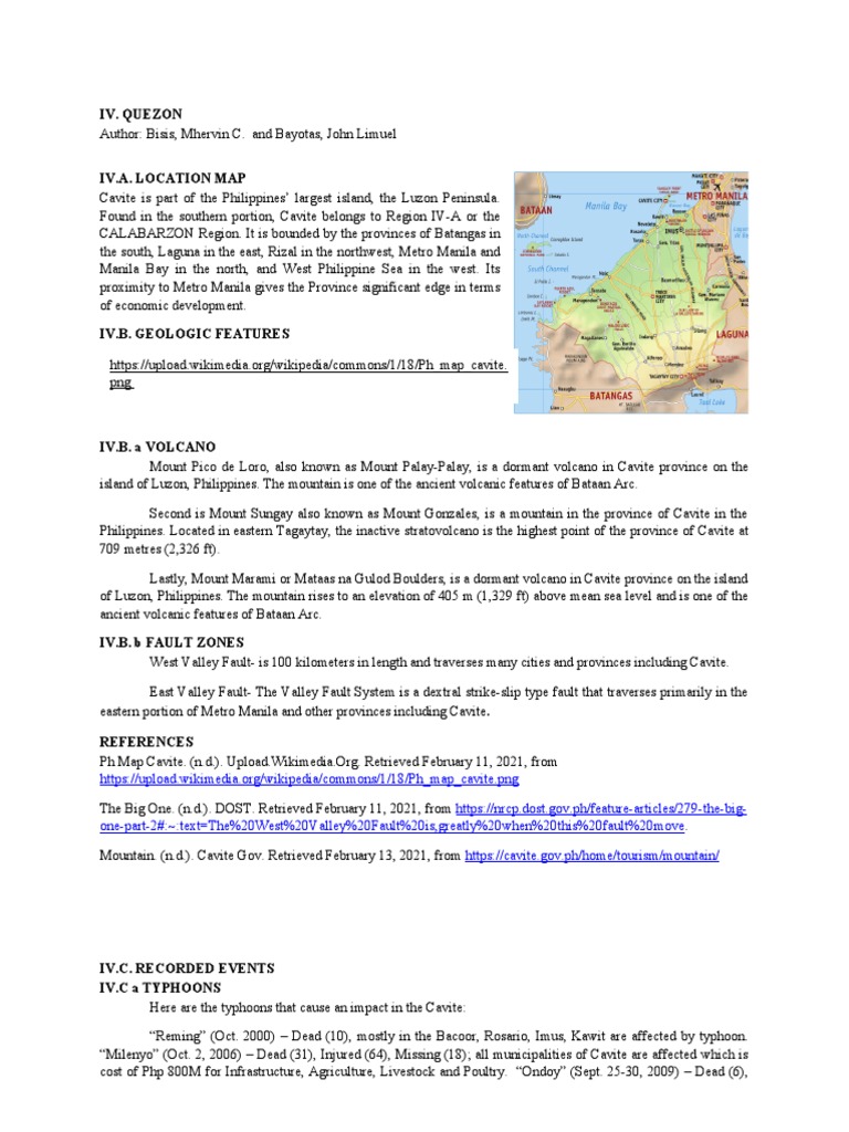 CAVITE | PDF | Volcano | Geology