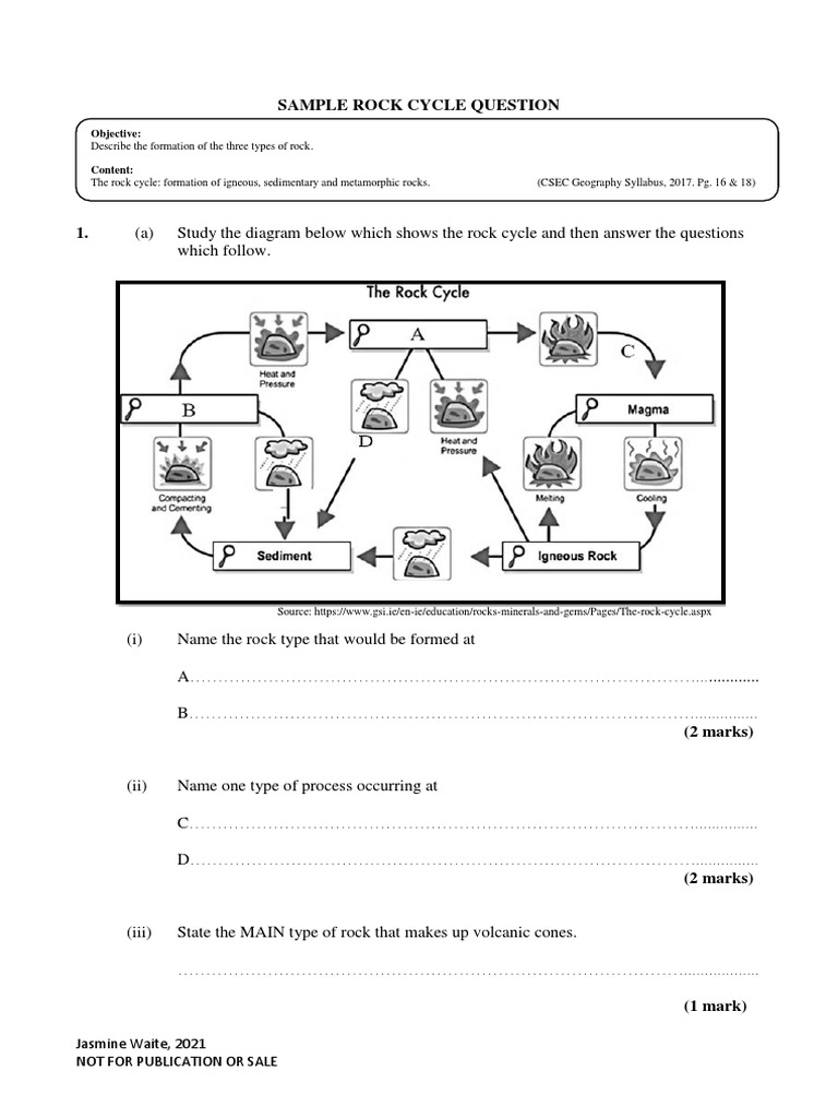 Rock Cycle Assessment Questions | PDF | Rock (Geology) | Geological ...