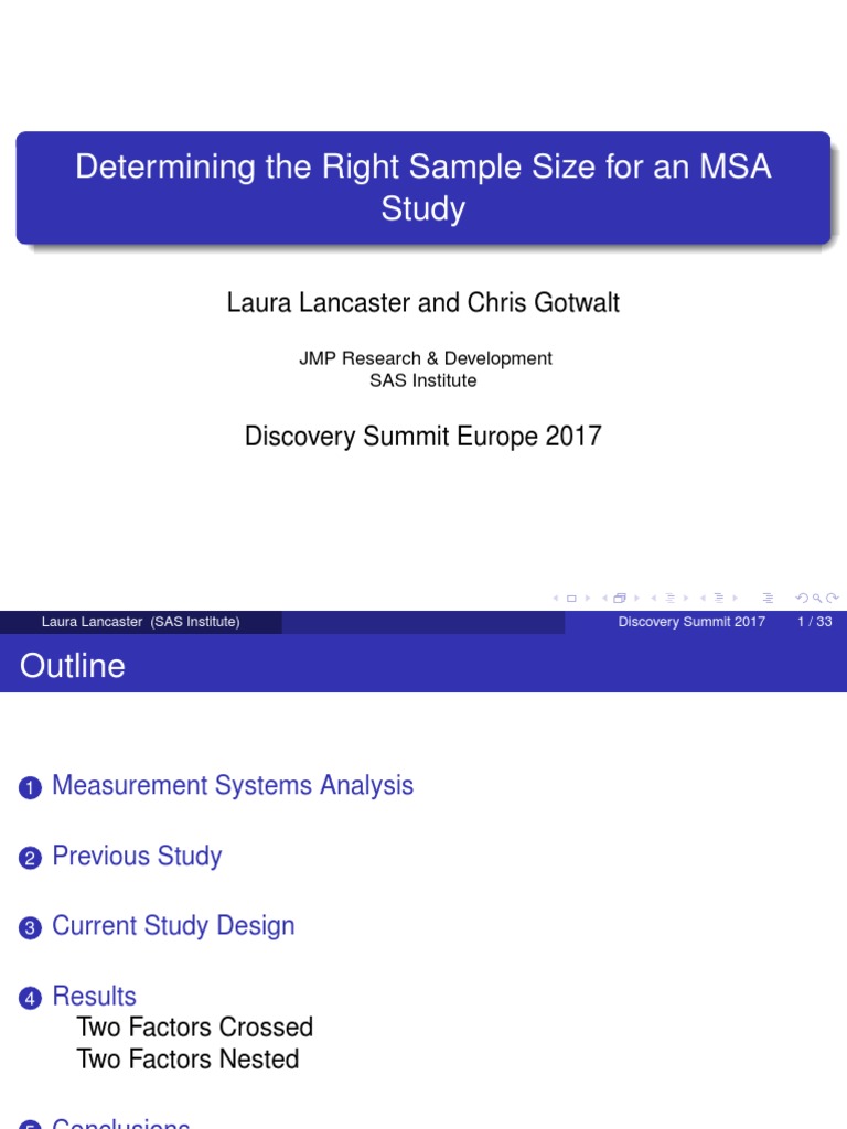 Sample Size For MSA | PDF | Jmp (Statistical Software) | Bias Of An ...