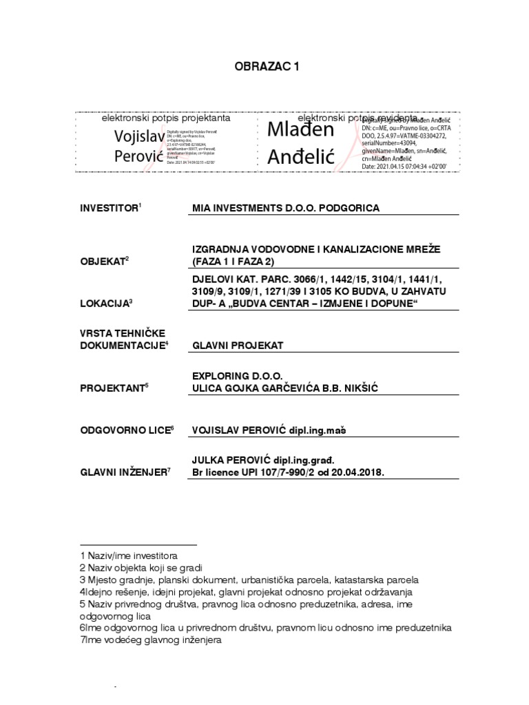 Gradjevinski Projekat Hidrotehnike Ep | PDF