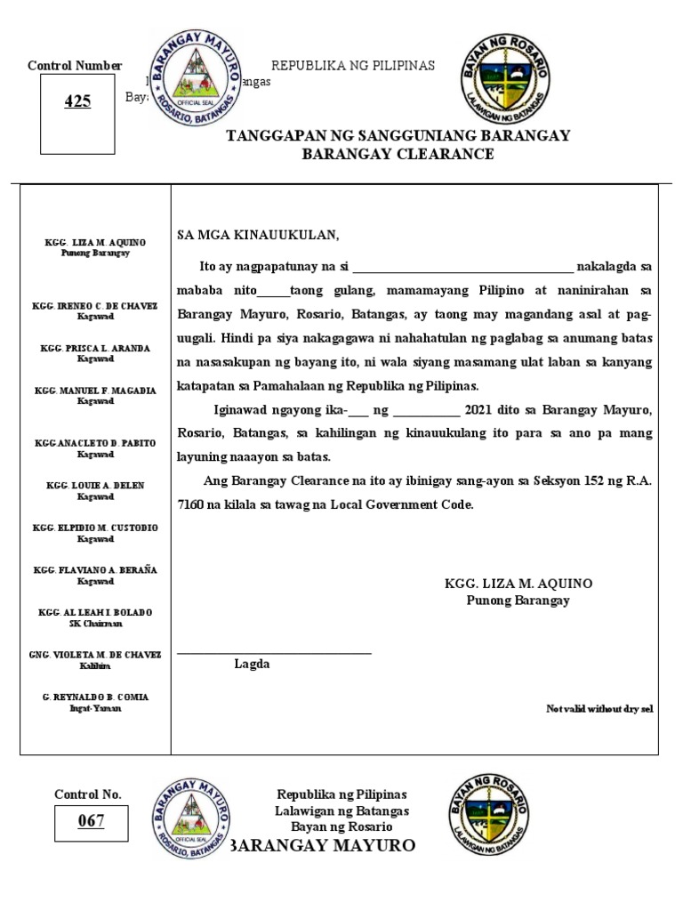 Barangay Clearance | PDF