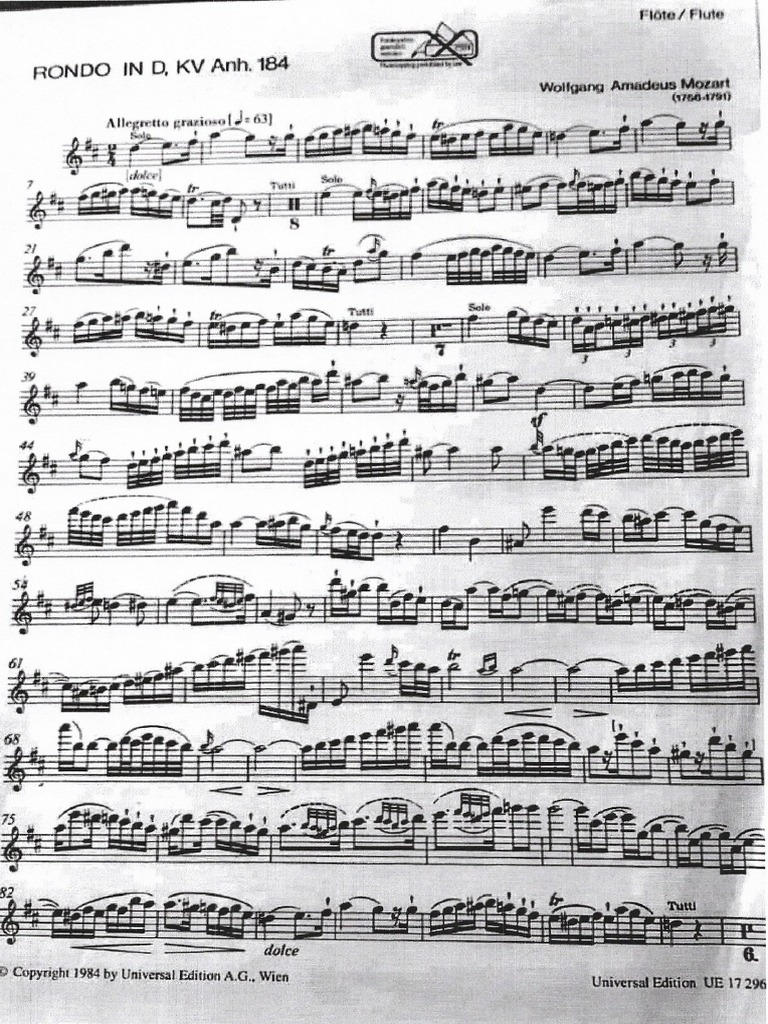 Mozart Rondo in D Major | PDF