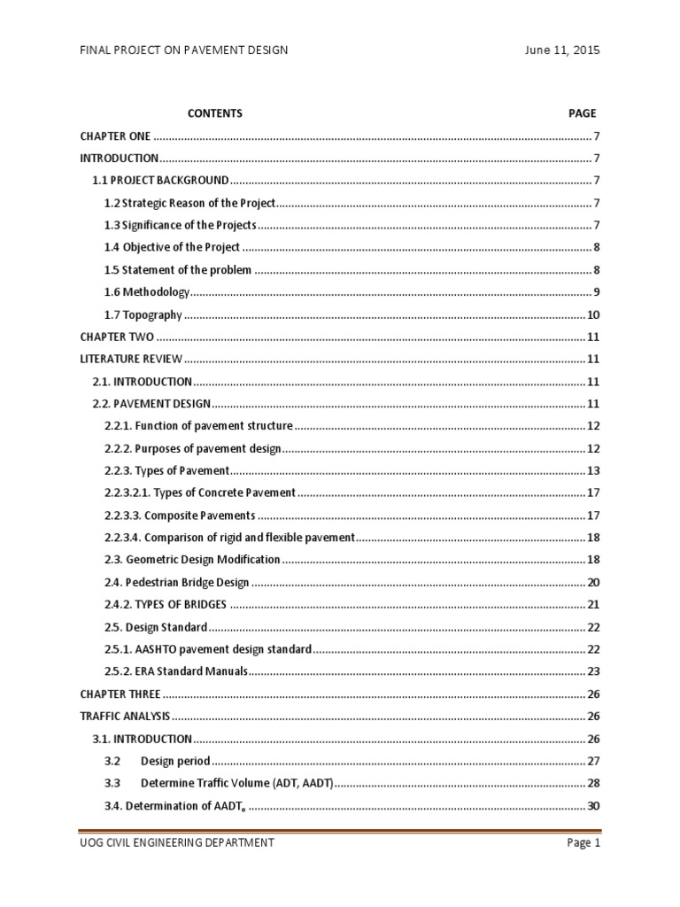 Pavement Design Project Overview | PDF | Road Surface | Concrete