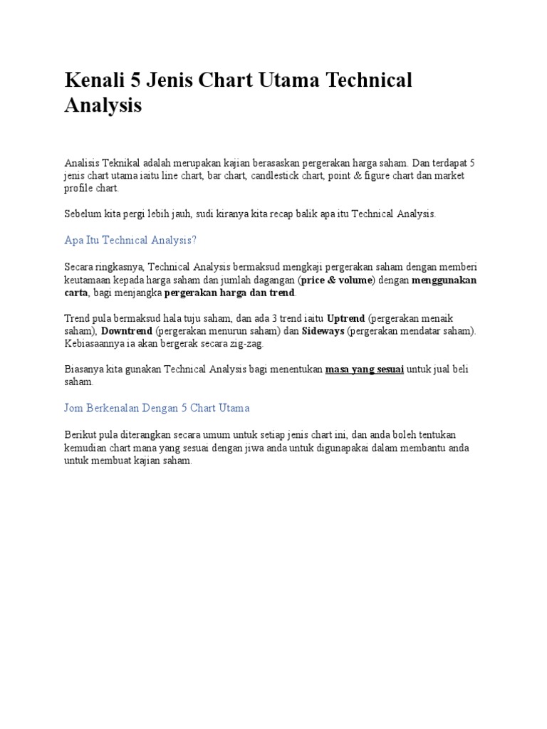Kenali 5 Jenis Chart Utama Technical Analysis | PDF | Bisnis | Metode ...