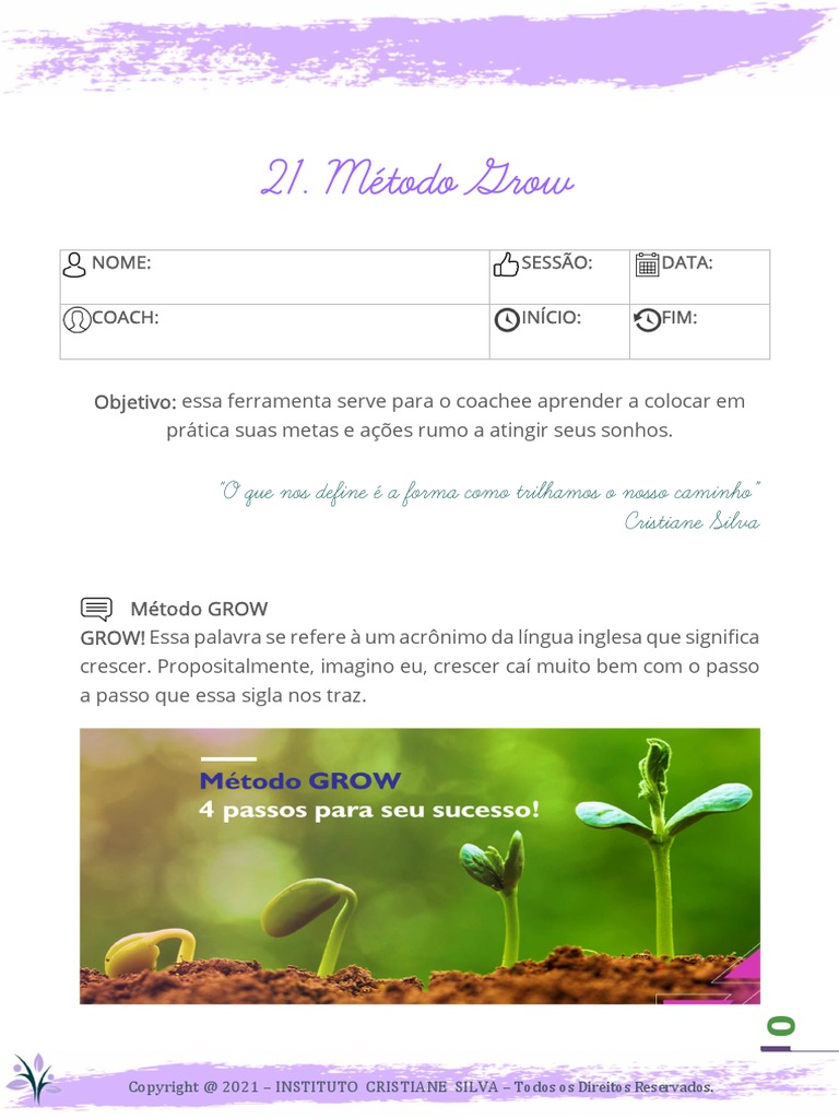21 - Método GROW | PDF | Realidade | Vida