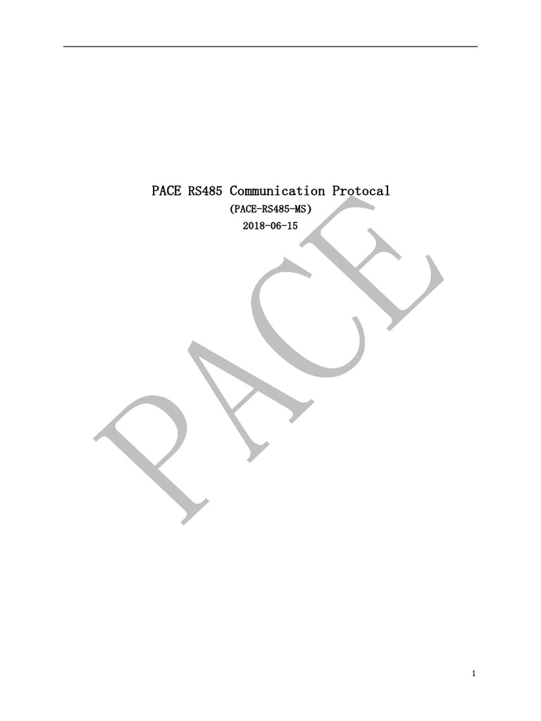 PACE RS485 Communication Protocol Guide | PDF | Integer (Computer ...