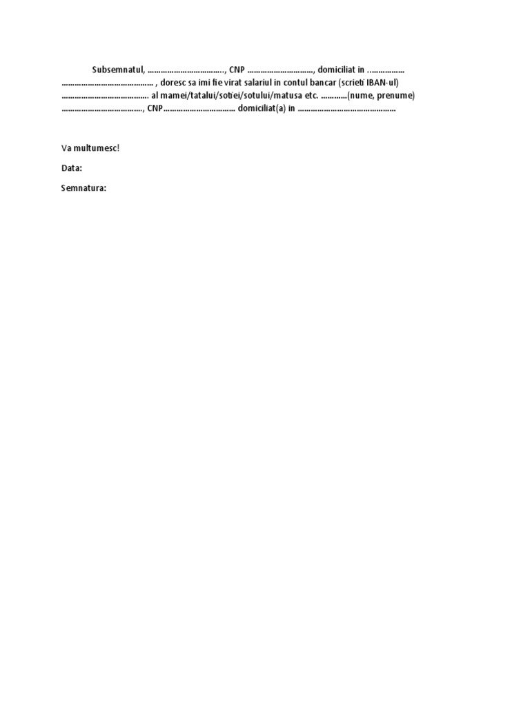 Declaratie Cont Bancar | PDF