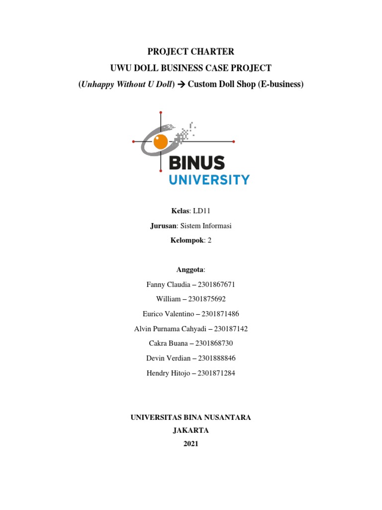 (GSLC Ispm Kelompok) Project Charter Uwu Doll | PDF | Change Management ...