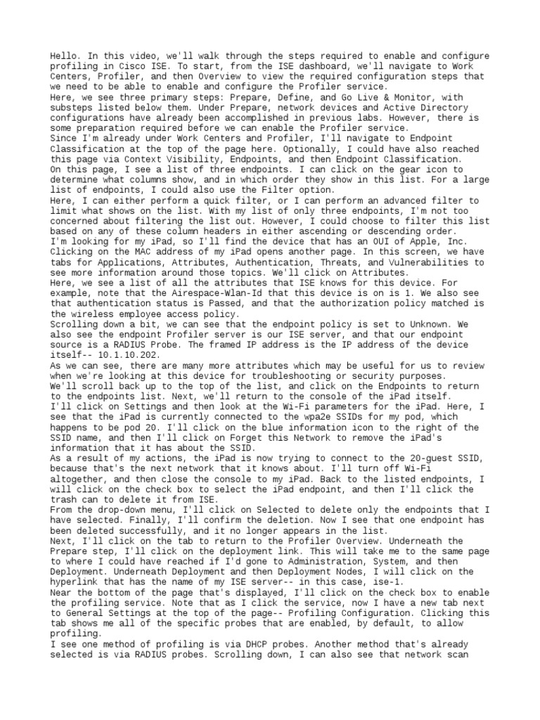 01 Configure Profiling In Cisco Ise Pdf Wi Fi Radius