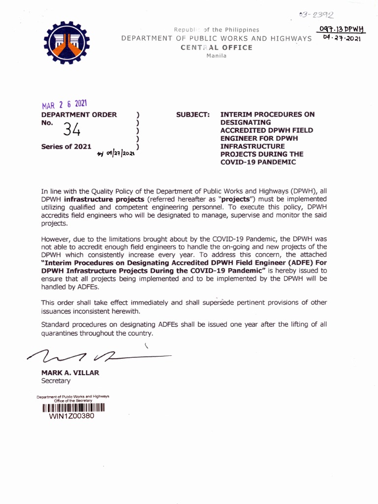 DPW H: Republ The Philippines | PDF | Policy | Business