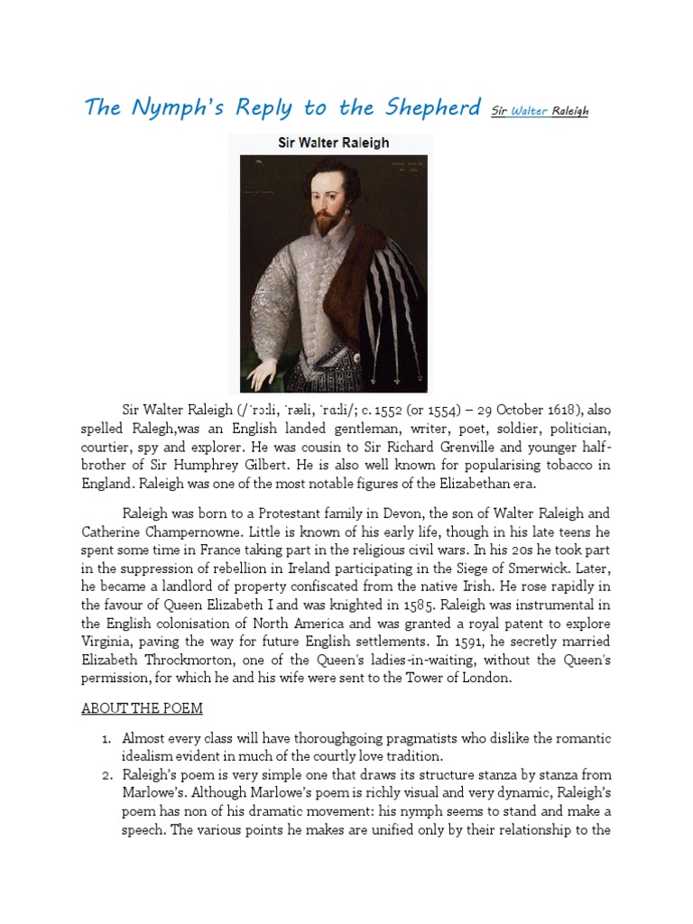 The Nymph' Reply To The Shepherd | PDF