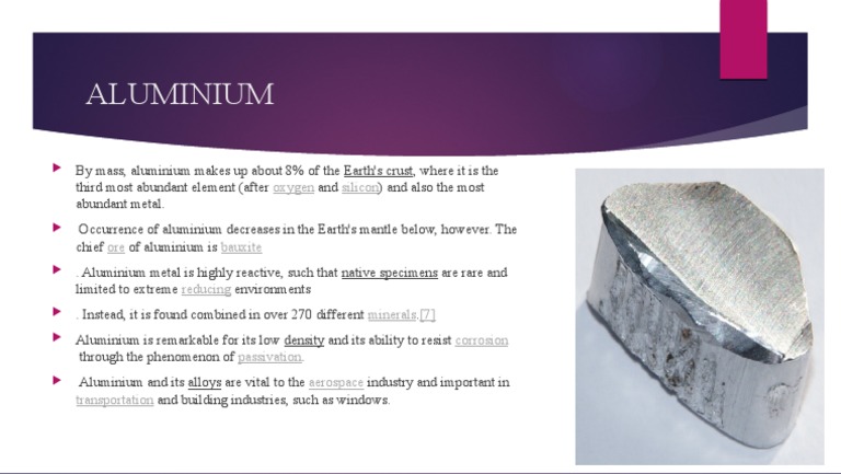 ALUMINIUM Class 8 Project | PDF | Science & Mathematics
