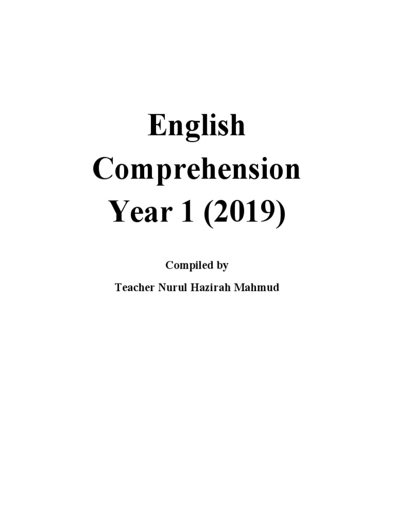 English Comprehension Yr1 (2019) | PDF | Pizza | Breads