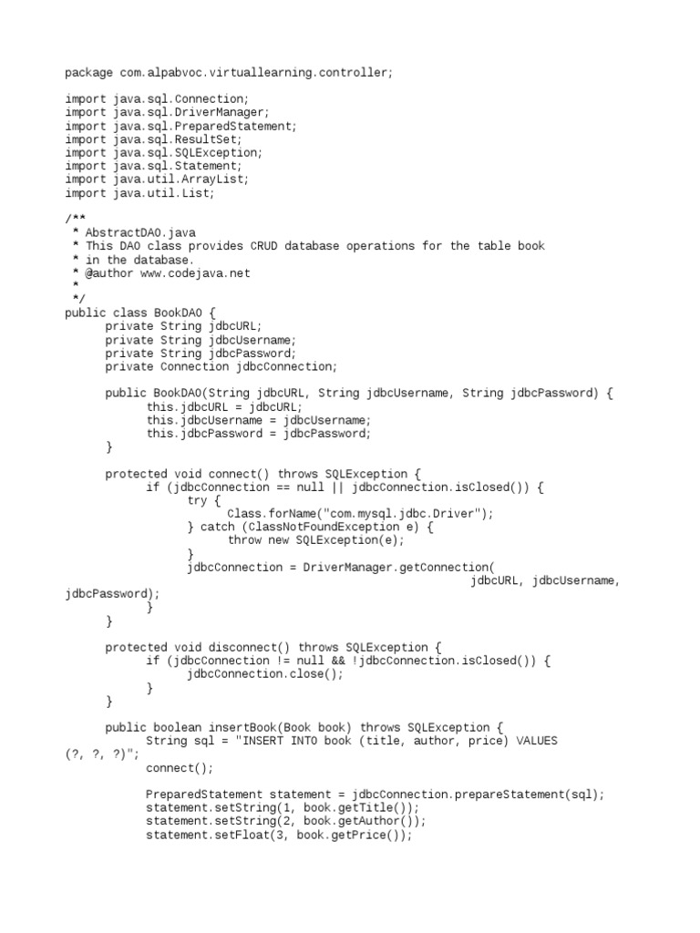Book DAO | PDF | Databases | Computer Science