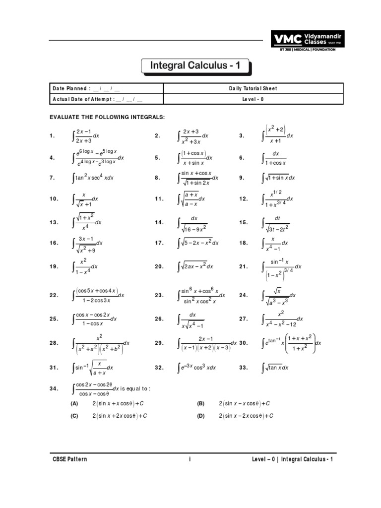 Integral Calculus Practice Problems | PDF | Differential Calculus | Subtraction