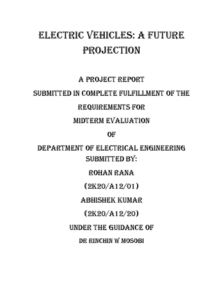 Electrical V Project Word | PDF | Electric Vehicle | Electric Motor