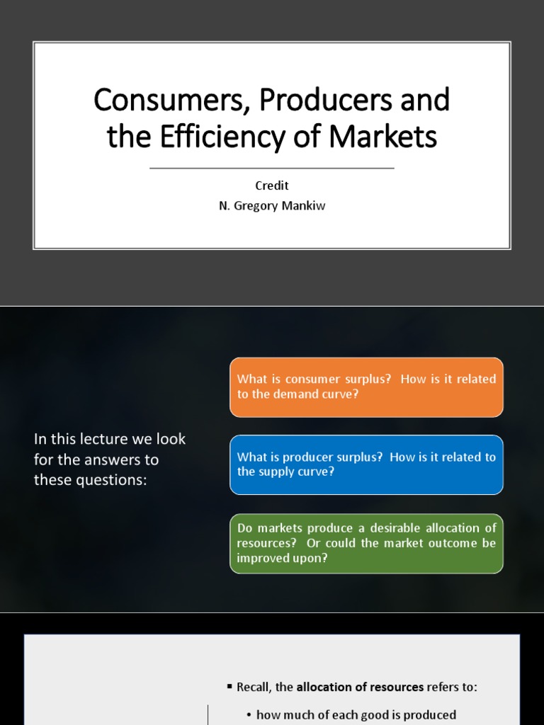 Efficiency in Market (Producers and Consumers Surplus in Market) | PDF ...