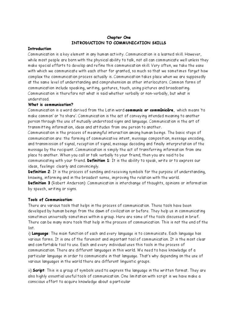 Communication Skills Notes | Download Free PDF | Nonverbal ...