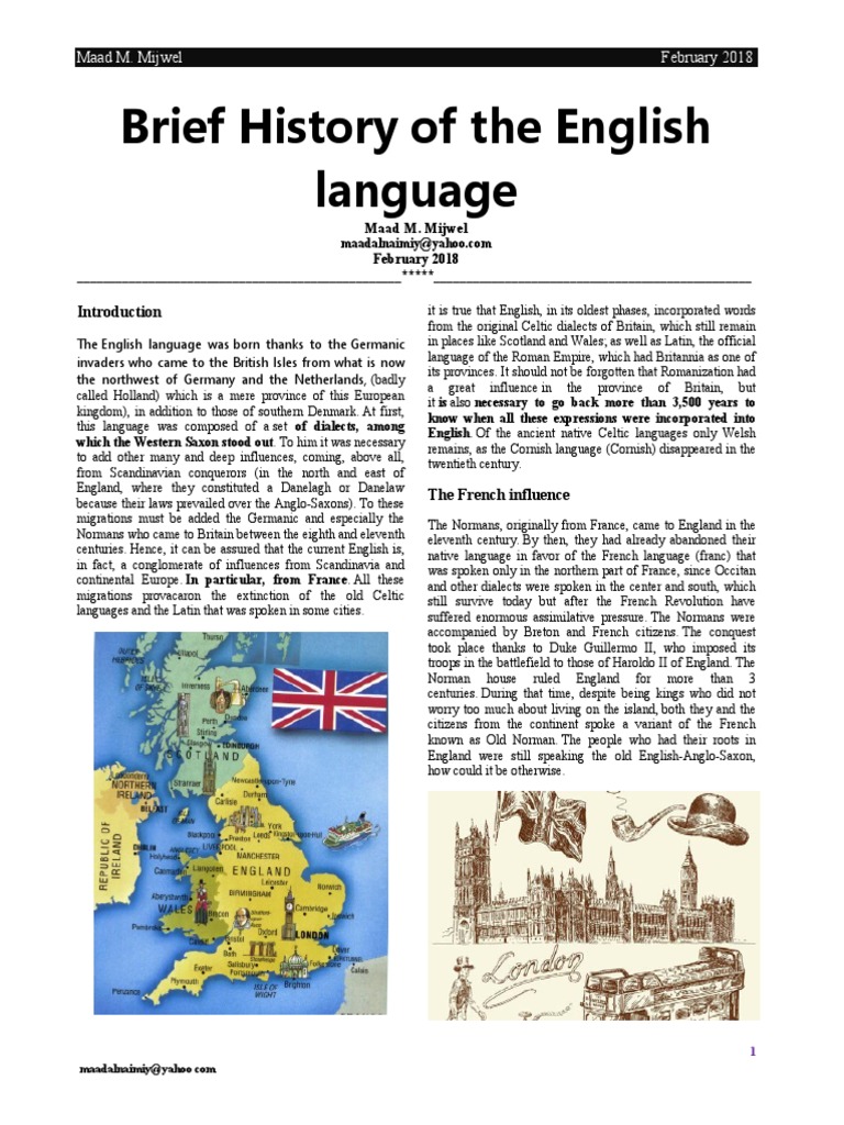History of the English Language | PDF | English Language | Latin