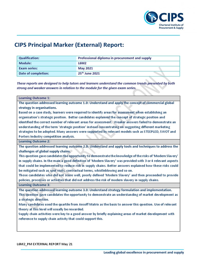 L6M2 Exam Insights and Trends | PDF | Contract For Difference | Procurement
