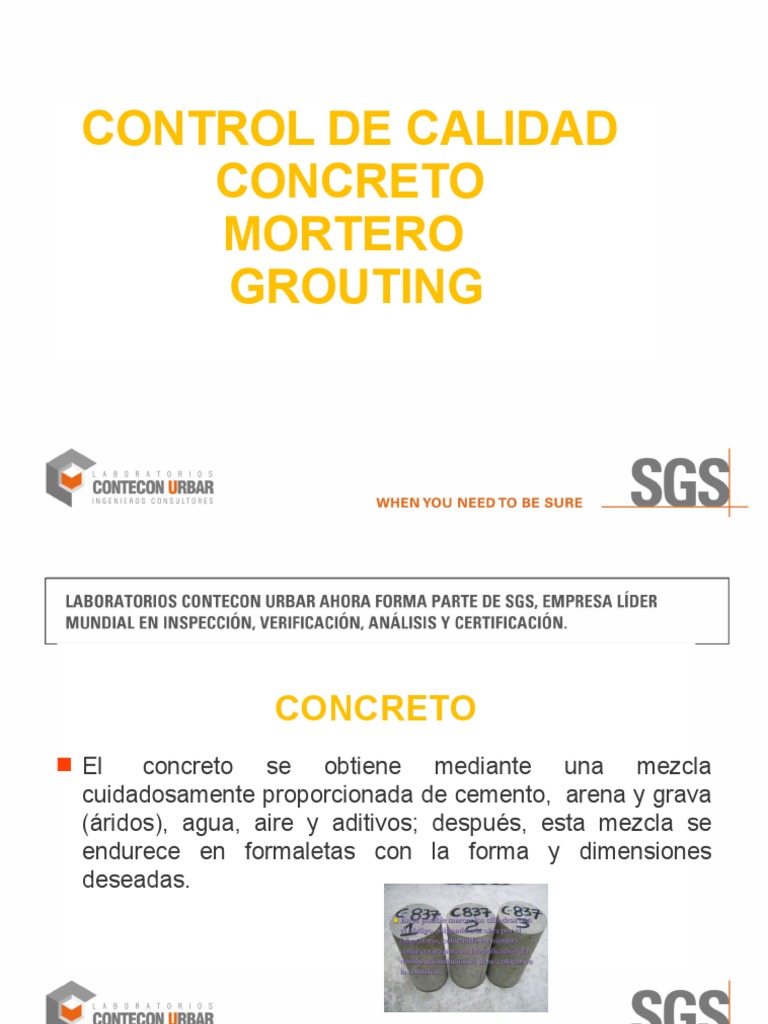 Control de Calidad Concreto-Mortero-Grouting | PDF | Hormigón | Materiales