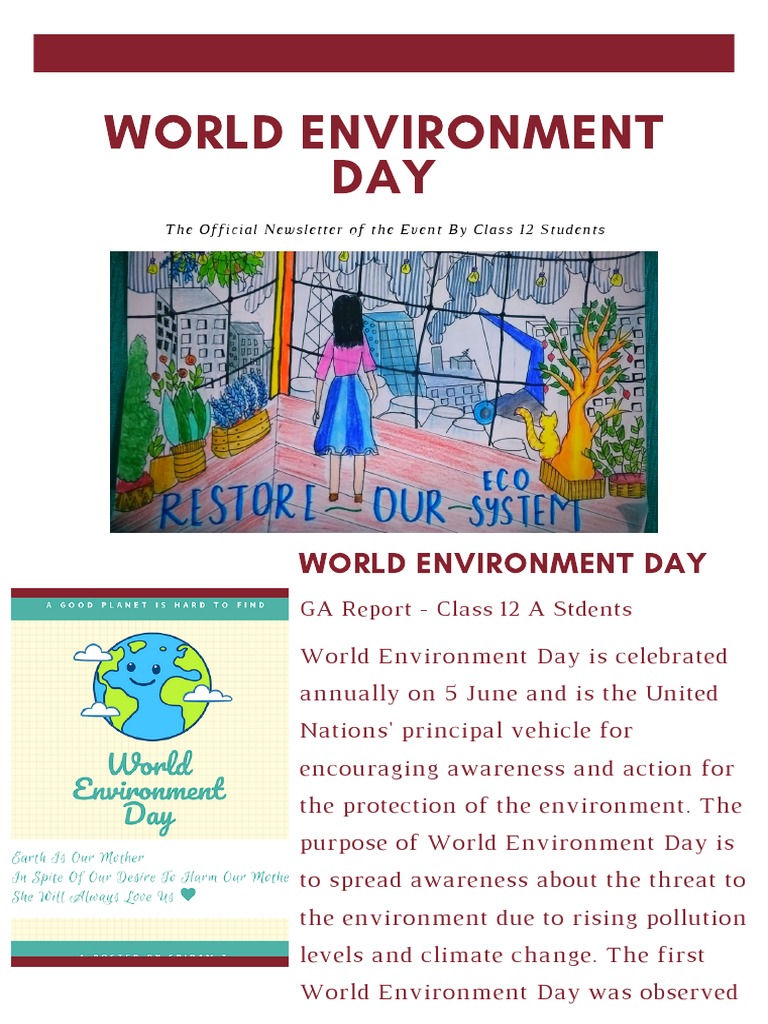 World Environment Day Celebration Report | PDF | Natural Environment ...