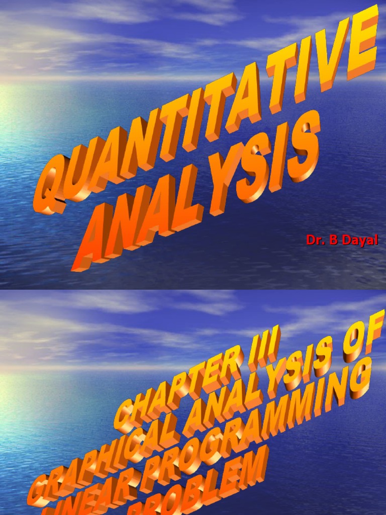 CHAPTER 3 LPP Graphical Analysis | PDF | Mathematical Optimization | Linear Programming