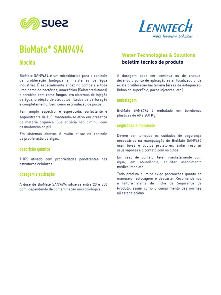 Biomate San9494: Biocida | PDF