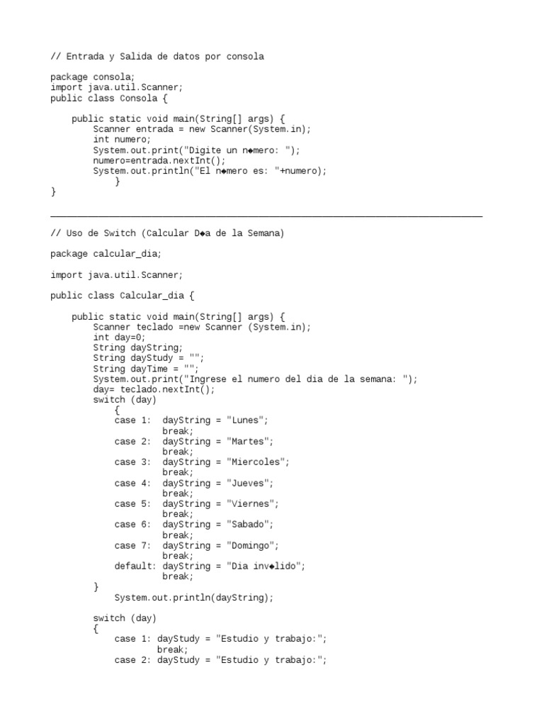 Ejercicios Básicos en Java | PDF | Estructura de datos de matriz ...